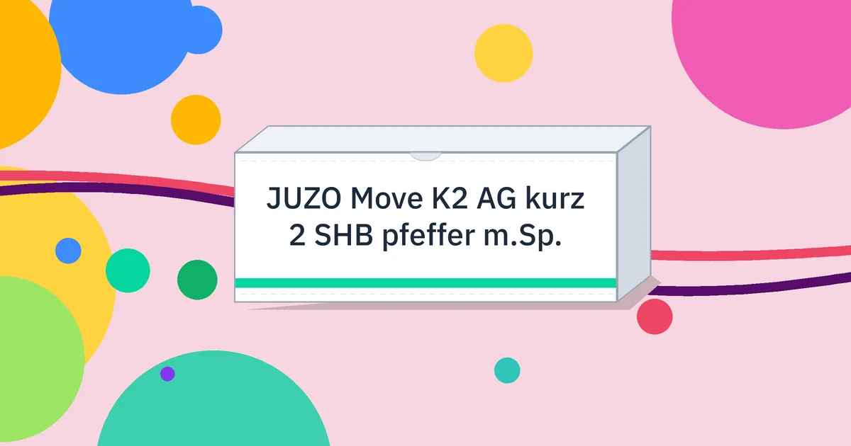 Symbolbild: Packung mit der Aufschrift JUZO Move K2 AG kurz 2 SHB pfeffer m.Sp. (PZN 16651202) – Verfügbarkeit und Bezug in Apotheken in Frankfurt am Main