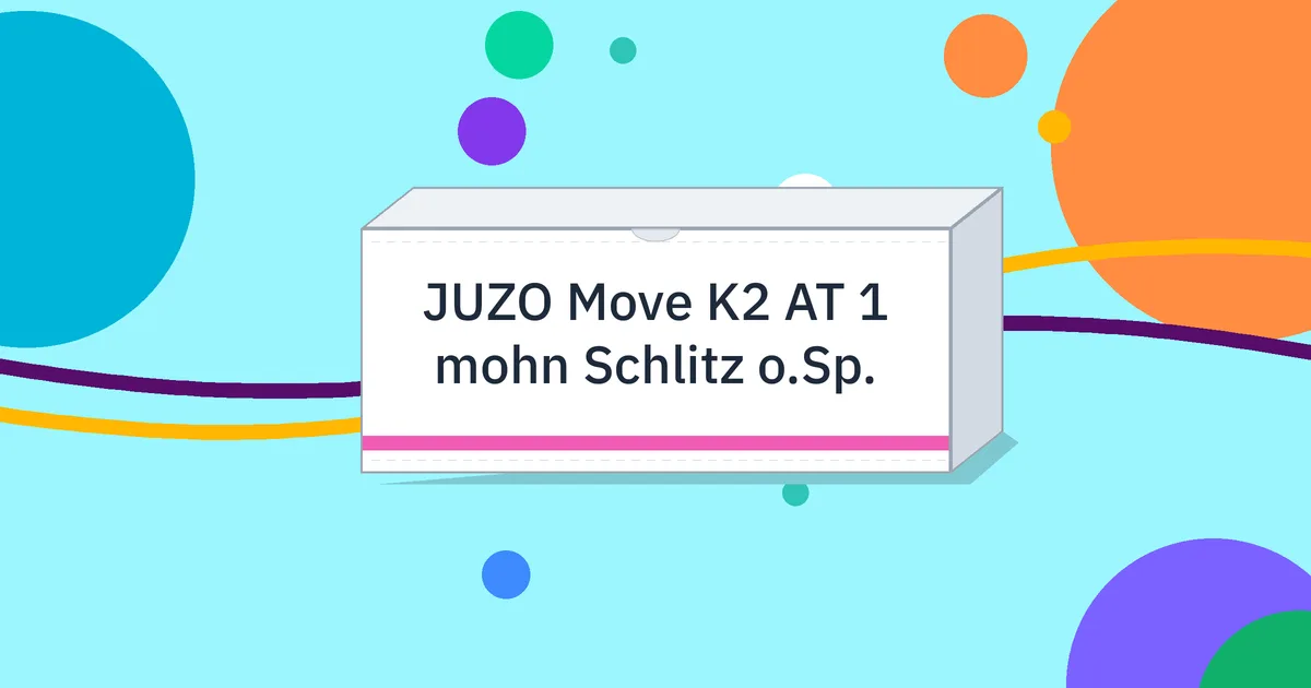 Symbolbild: Packung mit der Aufschrift JUZO Move K2 AT 1 mohn Schlitz o.Sp. (PZN 20670441) – Verfügbarkeit und Bezug in Apotheken in Frankfurt am Main