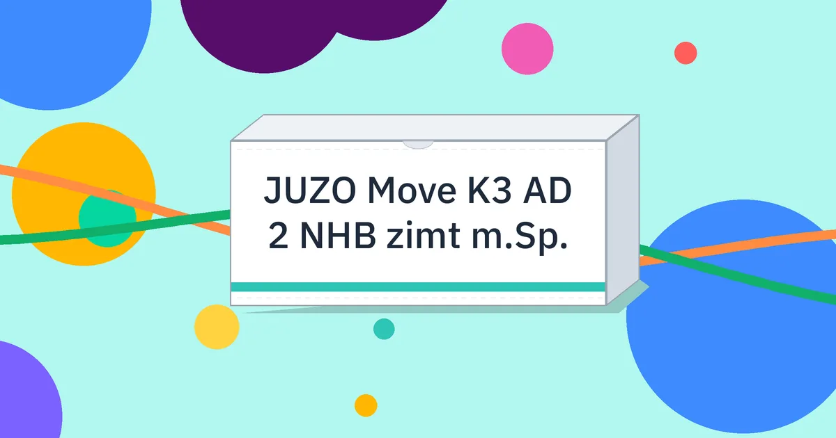 Symbolbild: Packung mit der Aufschrift JUZO Move K3 AD 2 NHB zimt m.Sp. (PZN 18566825) – Verfügbarkeit und Bezug in Apotheken in Frankfurt am Main