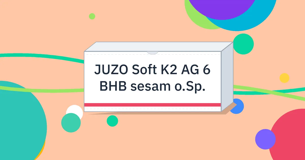 Symbolbild: Packung mit der Aufschrift JUZO Soft K2 AG 6 BHB sesam o.Sp. (PZN 14825454) – Verfügbarkeit und Bezug in Apotheken in Frankfurt am Main