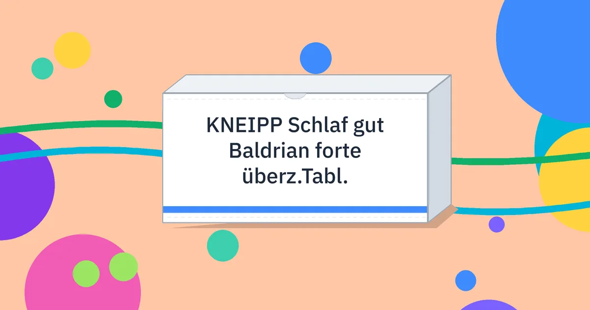 Symbolbild: Packung mit der Aufschrift KNEIPP Schlaf gut Baldrian forte überz.Tabl. (PZN 10032662) – Verfügbarkeit und Bezug in Apotheken in Frankfurt am Main
