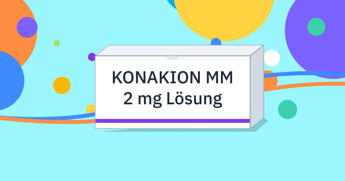 Symbolbild: Packung mit der Aufschrift KONAKION MM 2 mg Lösung (PZN 07125006) – Verfügbarkeit und Bezug in Apotheken in Frankfurt am Main