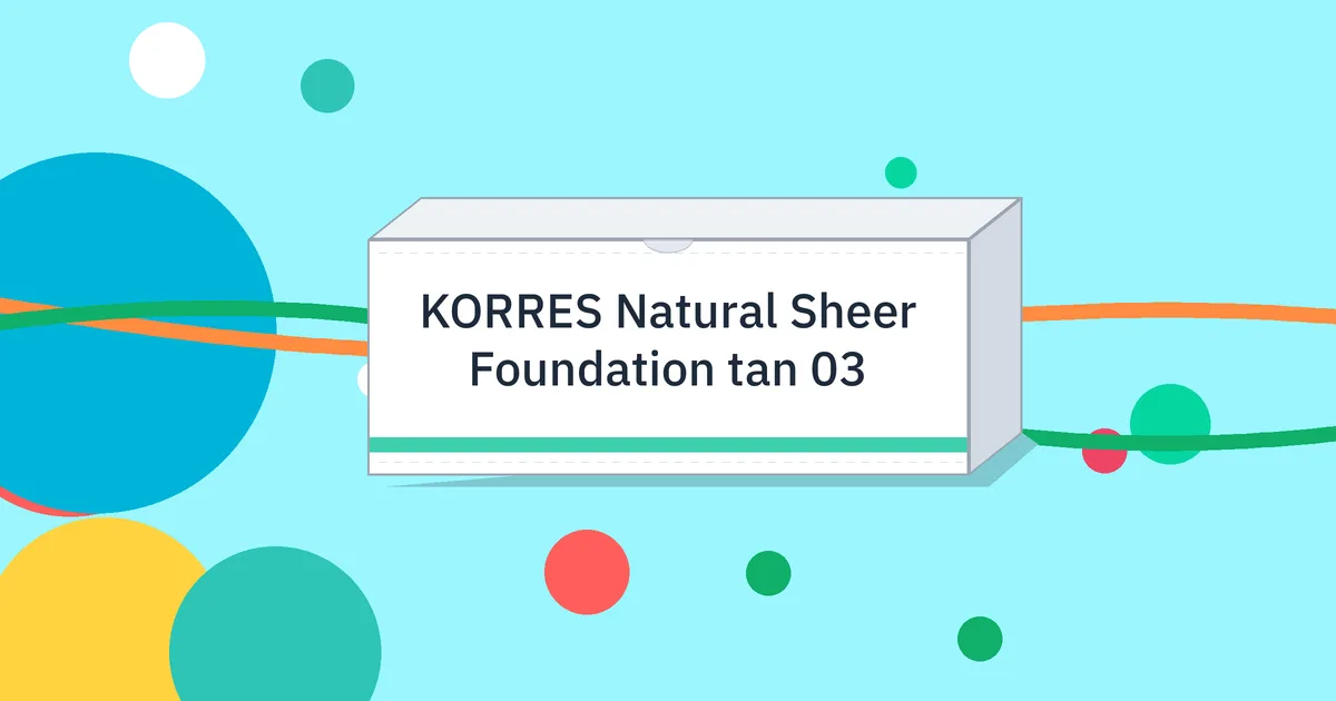 Symbolbild: Packung mit der Aufschrift KORRES Natural Sheer Foundation tan 03 (PZN 19900350) – Verfügbarkeit und Bezug in Apotheken in Frankfurt am Main