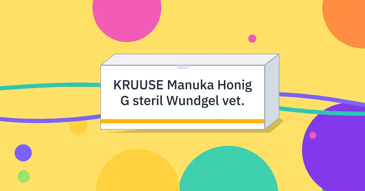 Symbolbild: Packung mit der Aufschrift KRUUSE Manuka Honig G steril Wundgel vet. (PZN 18443991) – Verfügbarkeit und Bezug in Apotheken in Frankfurt am Main