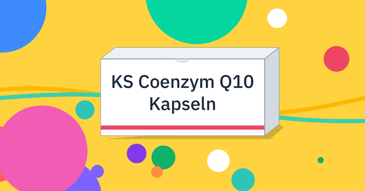 Symbolbild: Packung mit der Aufschrift KS Coenzym Q10 Kapseln (PZN 20583593) – Verfügbarkeit und Bezug in Apotheken in Frankfurt am Main