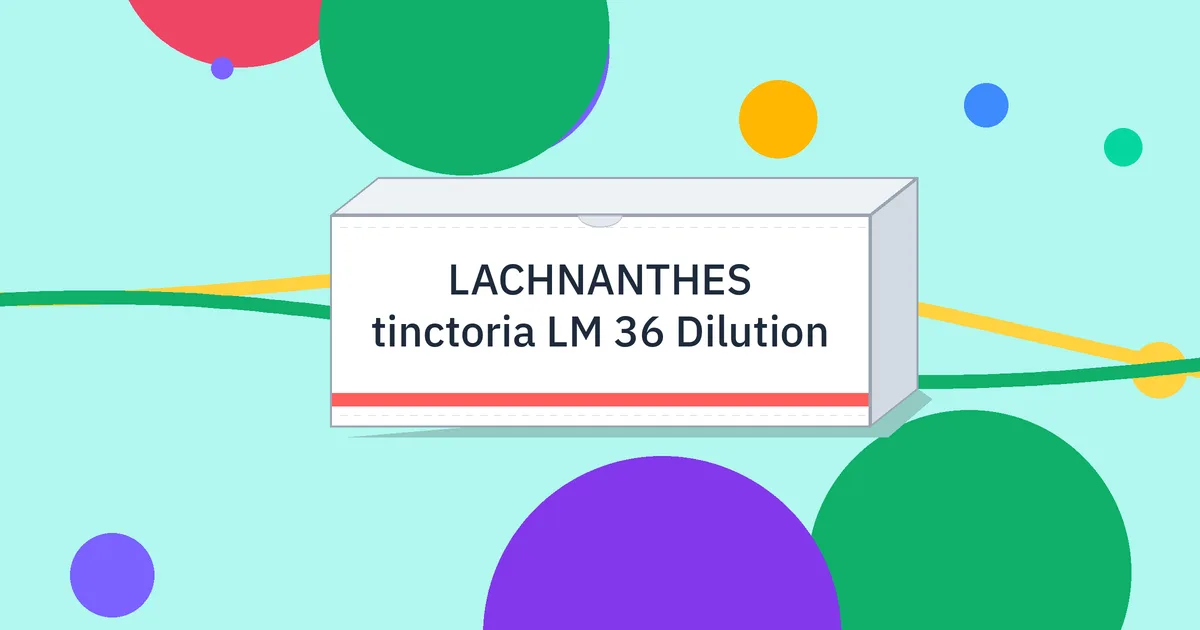 Symbolbild: Packung mit der Aufschrift LACHNANTHES tinctoria LM 36 Dilution (PZN 13520592) – Verfügbarkeit und Bezug in Apotheken in Frankfurt am Main