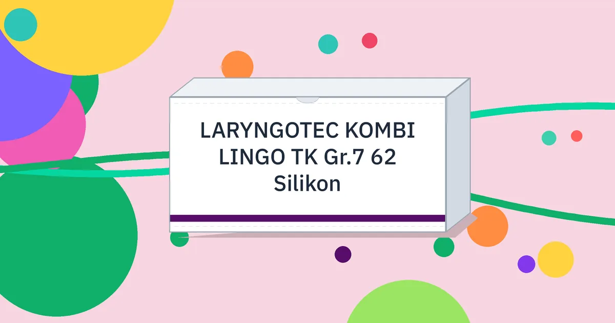 Symbolbild: Packung mit der Aufschrift LARYNGOTEC KOMBI LINGO TK Gr.7 62 Silikon (PZN 19691165) – Verfügbarkeit und Bezug in Apotheken in Frankfurt am Main