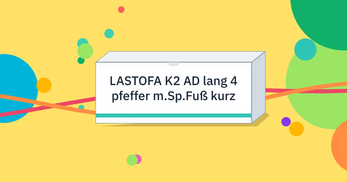 Symbolbild: Packung mit der Aufschrift LASTOFA K2 AD lang 4 pfeffer m.Sp.Fuß kurz (PZN 13800759) – Verfügbarkeit und Bezug in Apotheken in Frankfurt am Main