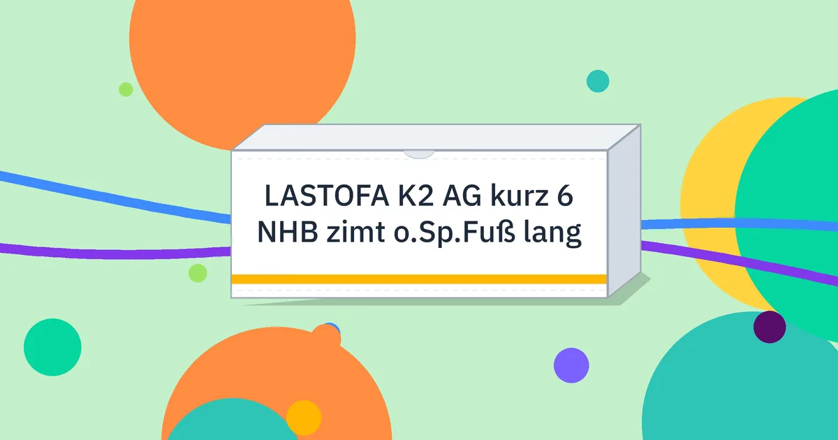 Symbolbild: Packung mit der Aufschrift LASTOFA K2 AG kurz 6 NHB zimt o.Sp.Fuß lang (PZN 14150430) – Verfügbarkeit und Bezug in Apotheken in Frankfurt am Main