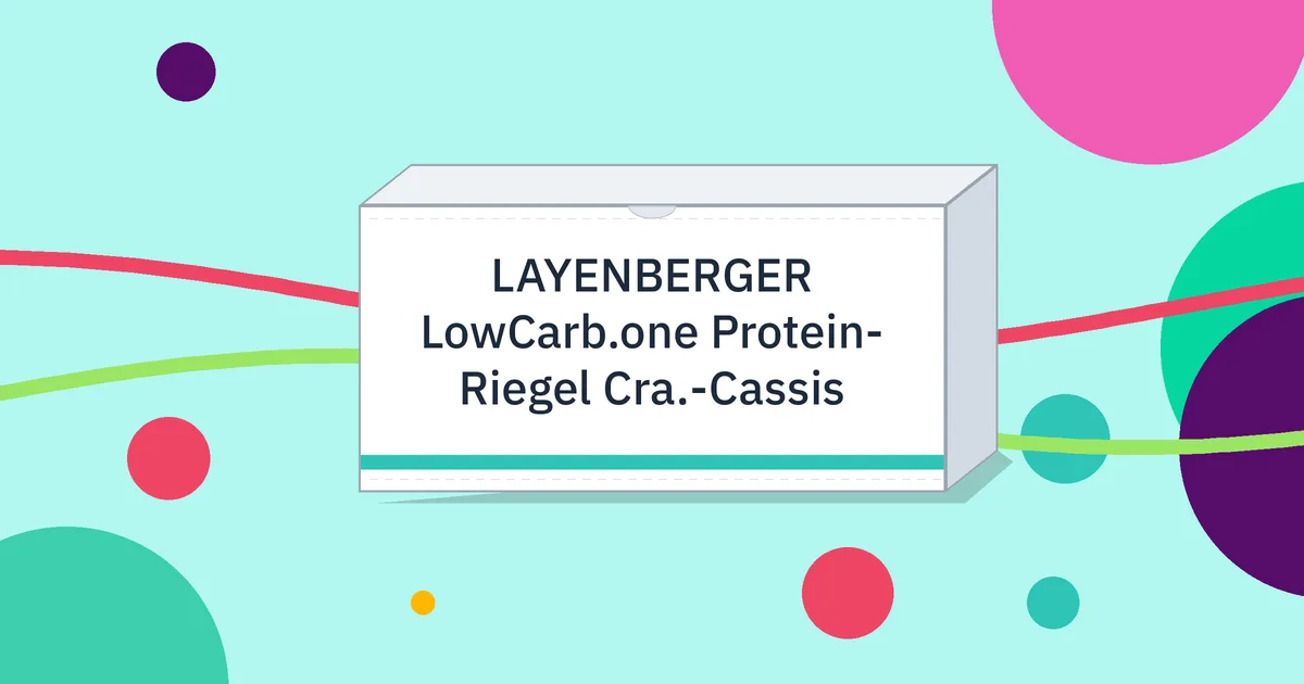Symbolbild: Packung mit der Aufschrift LAYENBERGER LowCarb.one Protein-Riegel Cra.-Cassis (PZN 10318944) – Verfügbarkeit und Bezug in Apotheken in Frankfurt am Main
