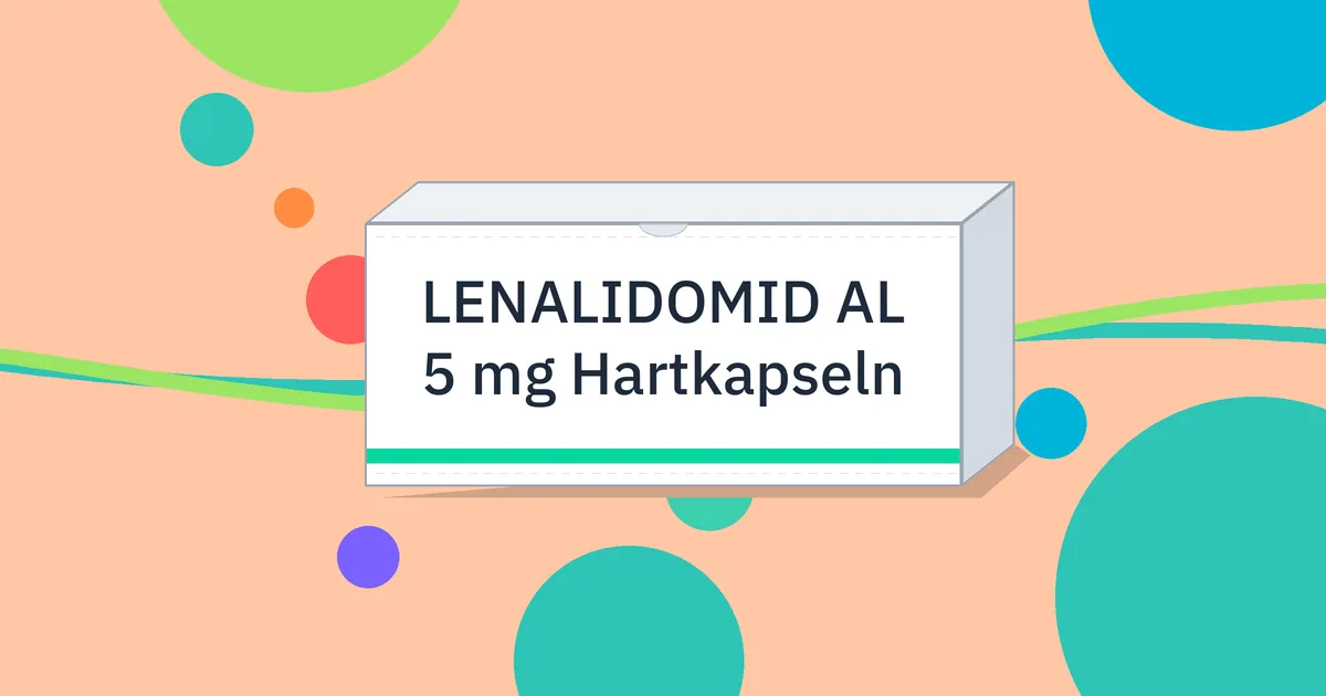Symbolbild: Packung mit der Aufschrift LENALIDOMID AL 5 mg Hartkapseln (PZN 17281262) – Verfügbarkeit und Bezug in Apotheken in Frankfurt am Main
