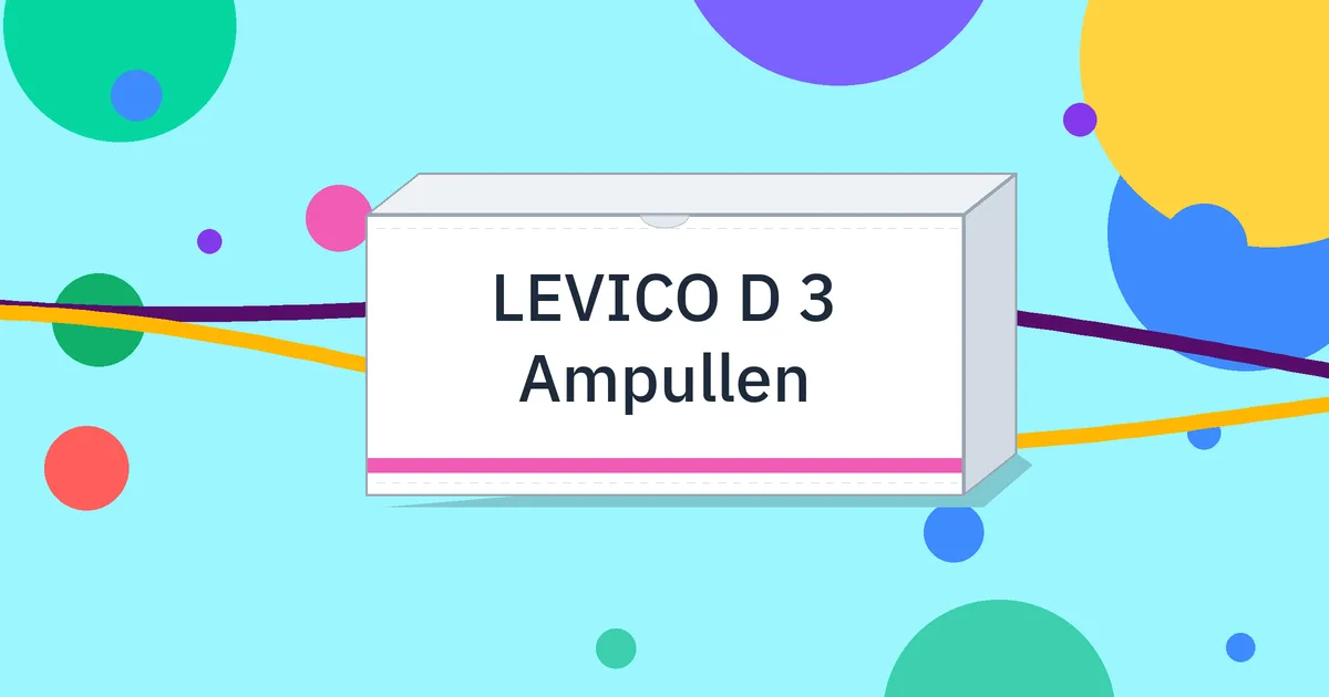 Symbolbild: Packung mit der Aufschrift LEVICO D 3 Ampullen (PZN 01623766) – Verfügbarkeit und Bezug in Apotheken in Frankfurt am Main