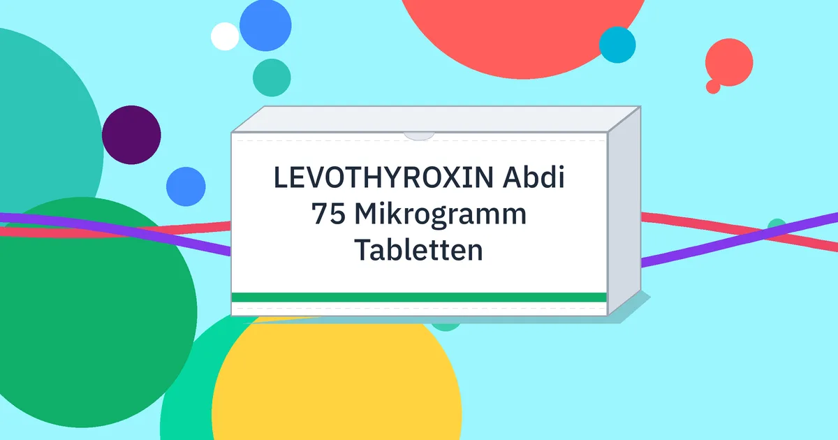 Symbolbild: Packung mit der Aufschrift LEVOTHYROXIN Abdi 75 Mikrogramm Tabletten (PZN 17888515) – Verfügbarkeit und Bezug in Apotheken in Frankfurt am Main