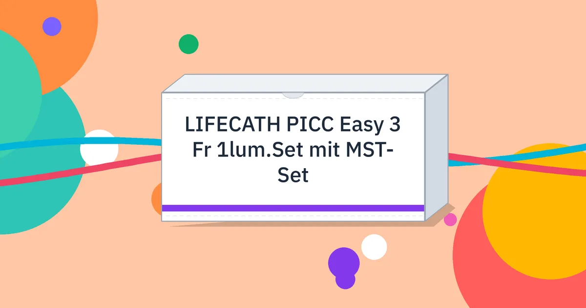 Symbolbild: Packung mit der Aufschrift LIFECATH PICC Easy 3 Fr 1lum.Set mit MST-Set (PZN 15209237) – Verfügbarkeit und Bezug in Apotheken in Frankfurt am Main