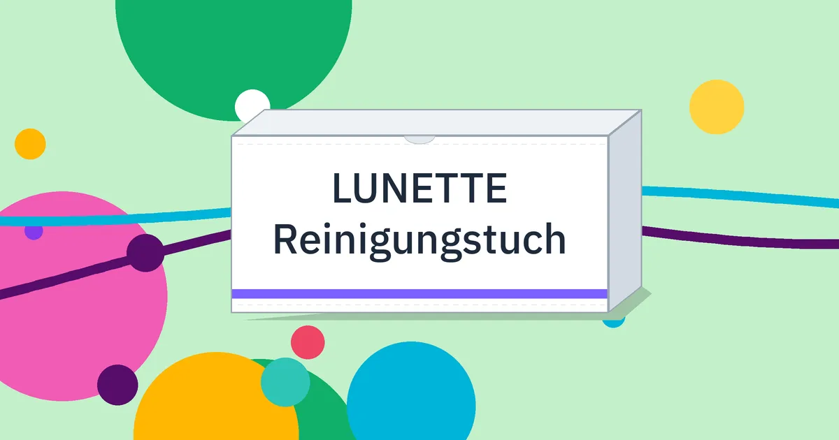 Symbolbild: Packung mit der Aufschrift LUNETTE Reinigungstuch (PZN 04406704) – Verfügbarkeit und Bezug in Apotheken in Frankfurt am Main