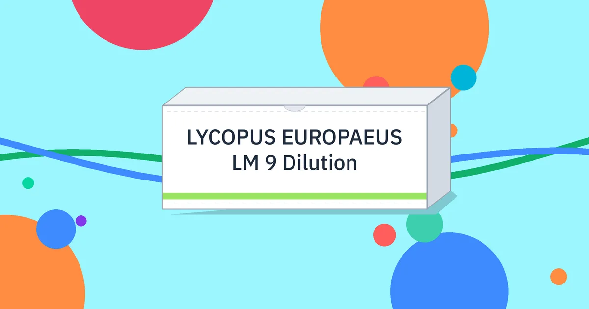 Symbolbild: Packung mit der Aufschrift LYCOPUS EUROPAEUS LM 9 Dilution (PZN 13537977) – Verfügbarkeit und Bezug in Apotheken in Frankfurt am Main