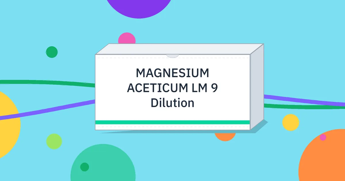Symbolbild: Packung mit der Aufschrift MAGNESIUM ACETICUM LM 9 Dilution (PZN 12935612) – Verfügbarkeit und Bezug in Apotheken in Frankfurt am Main
