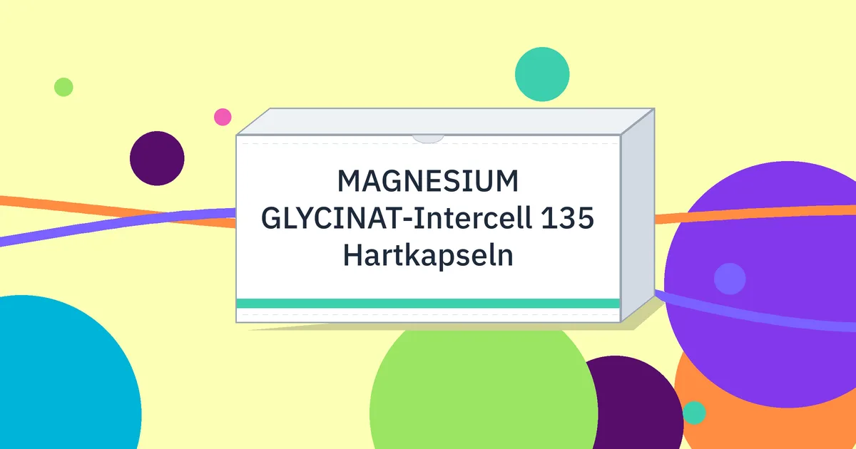 Symbolbild: Packung mit der Aufschrift MAGNESIUM GLYCINAT-Intercell 135 Hartkapseln (PZN 20366660) – Verfügbarkeit und Bezug in Apotheken in Frankfurt am Main