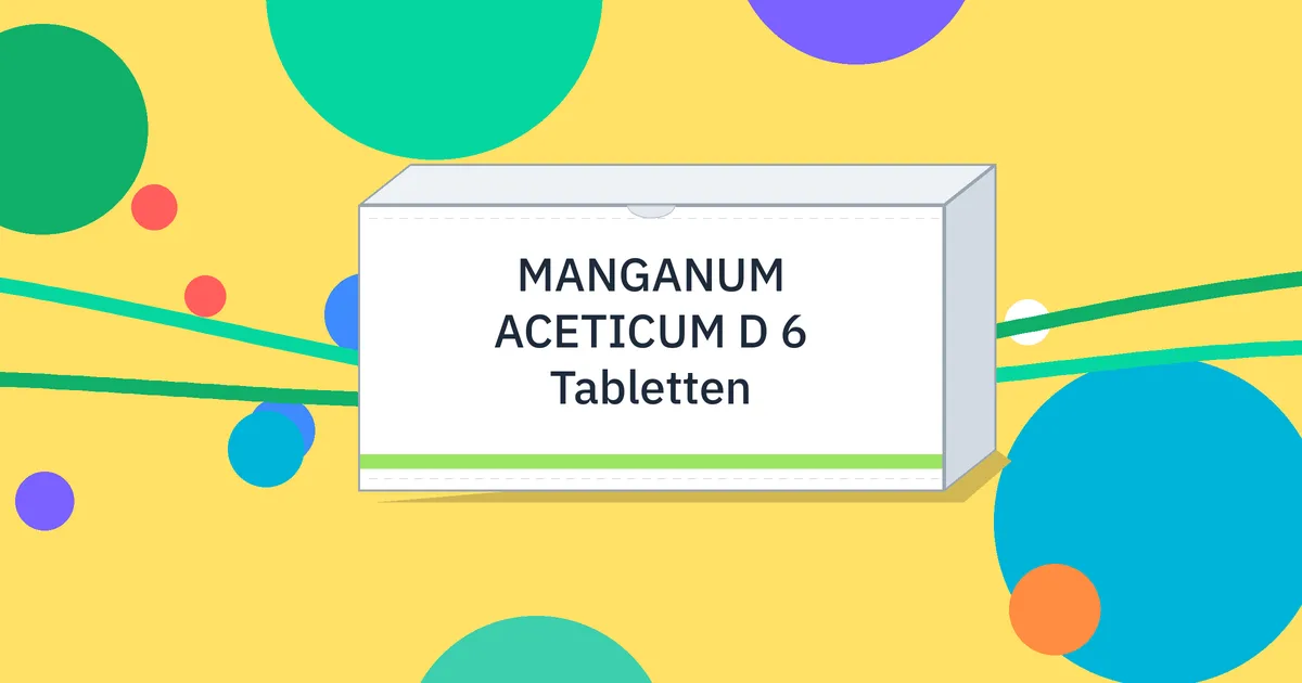 Symbolbild: Packung mit der Aufschrift MANGANUM ACETICUM D 6 Tabletten (PZN 02125102) – Verfügbarkeit und Bezug in Apotheken in Frankfurt am Main