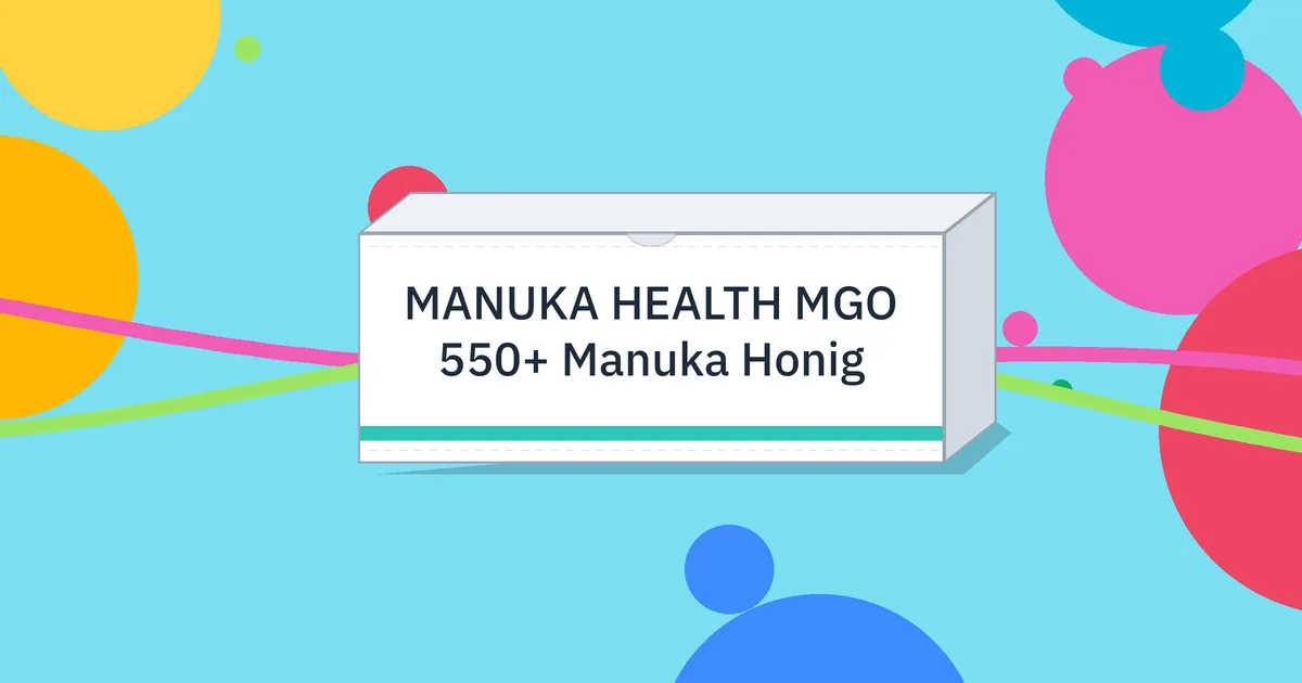 Symbolbild: Packung mit der Aufschrift MANUKA HEALTH MGO 550+ Manuka Honig (PZN 15875017) – Verfügbarkeit und Bezug in Apotheken in Frankfurt am Main