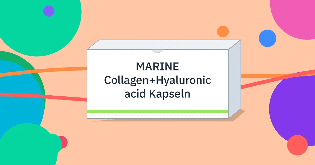 Symbolbild: Packung mit der Aufschrift MARINE Collagen+Hyaluronic acid Kapseln (PZN 18438197) – Verfügbarkeit und Bezug in Apotheken in Frankfurt am Main