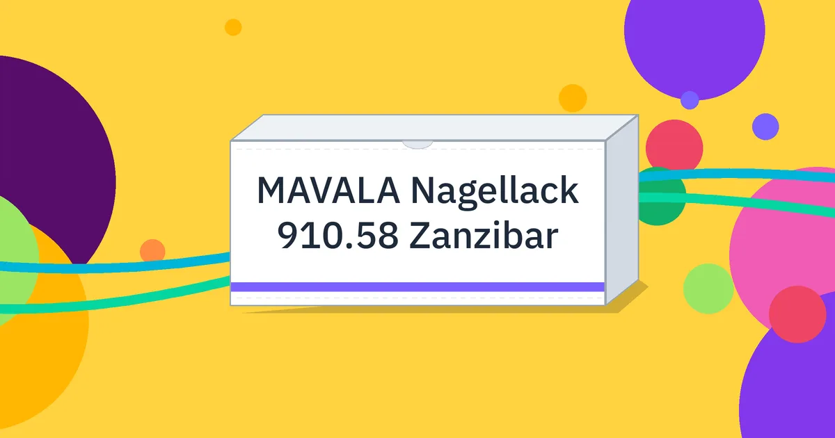 Symbolbild: Packung mit der Aufschrift MAVALA Nagellack 910.58 Zanzibar (PZN 13910040) – Verfügbarkeit und Bezug in Apotheken in Frankfurt am Main