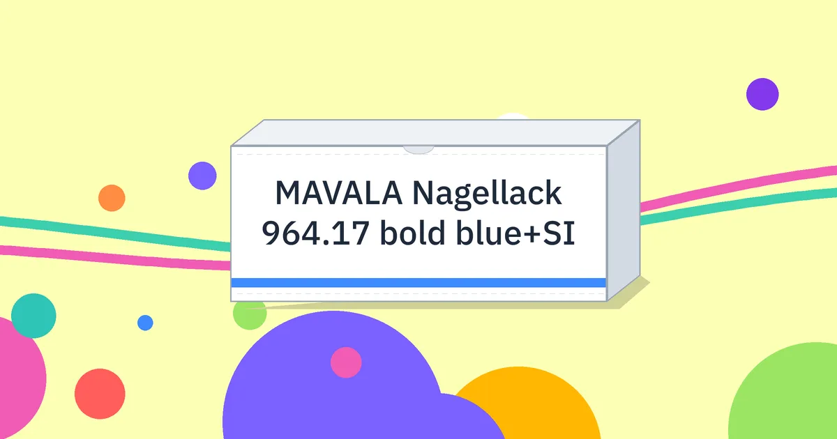 Symbolbild: Packung mit der Aufschrift MAVALA Nagellack 964.17 bold blue+SI (PZN 17817521) – Verfügbarkeit und Bezug in Apotheken in Frankfurt am Main