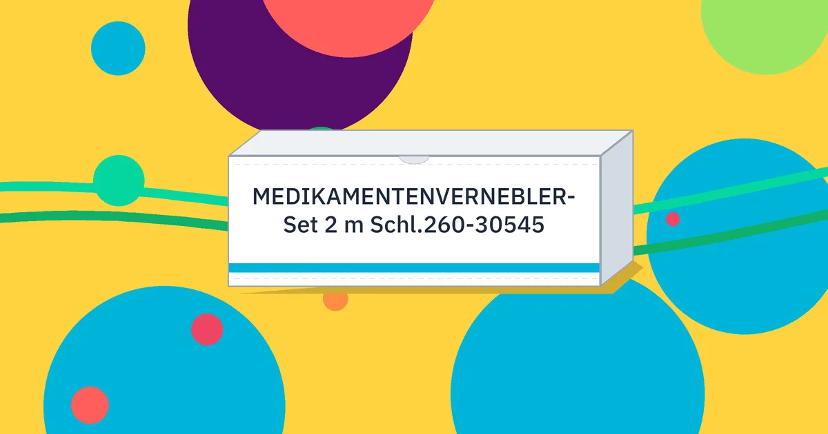 Symbolbild: Packung mit der Aufschrift MEDIKAMENTENVERNEBLER-Set 2 m Schl.260-30545 (PZN 03145785) – Verfügbarkeit und Bezug in Apotheken in Frankfurt am Main