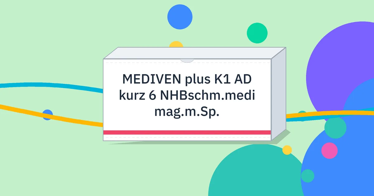Symbolbild: Packung mit der Aufschrift MEDIVEN plus K1 AD kurz 6 NHBschm.medi mag.m.Sp. (PZN 15899489) – Verfügbarkeit und Bezug in Apotheken in Frankfurt am Main