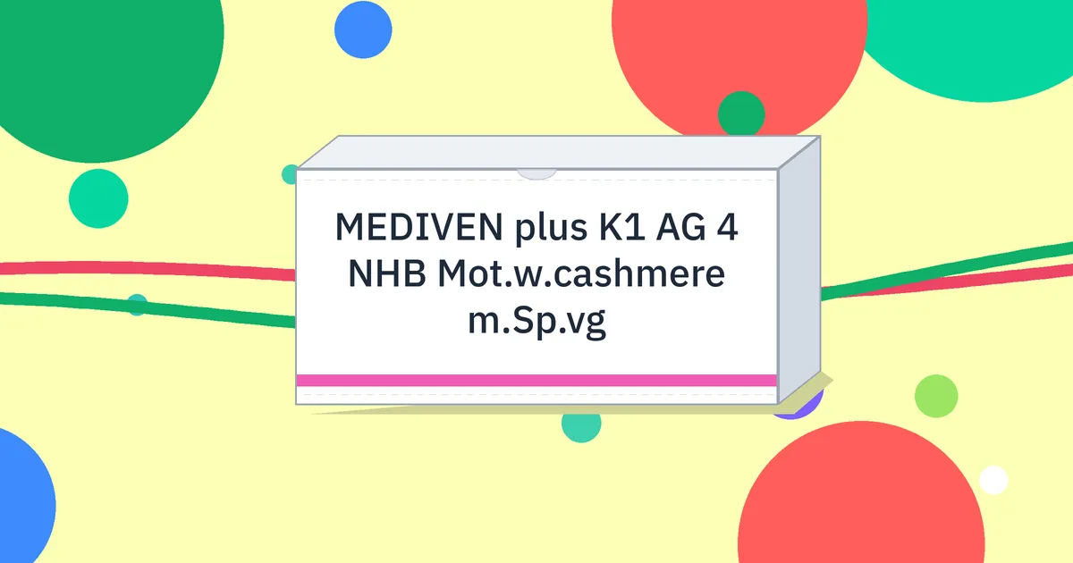 Symbolbild: Packung mit der Aufschrift MEDIVEN plus K1 AG 4 NHB Mot.w.cashmere m.Sp.vg (PZN 15919683) – Verfügbarkeit und Bezug in Apotheken in Frankfurt am Main