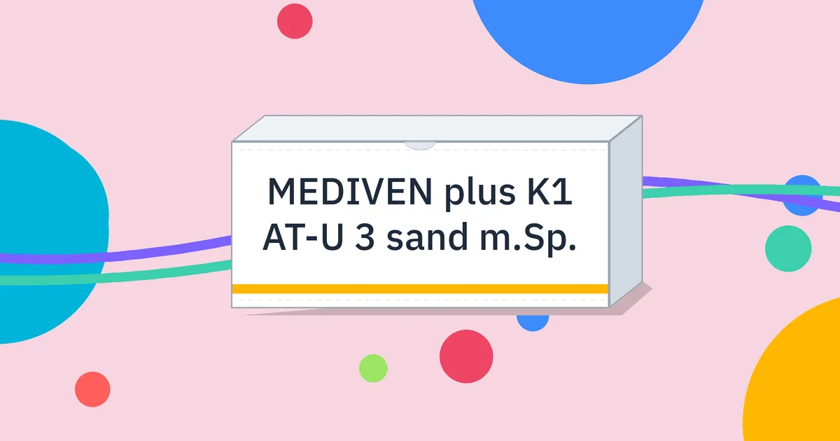 Symbolbild: Packung mit der Aufschrift MEDIVEN plus K1 AT-U 3 sand m.Sp. (PZN 18932448) – Verfügbarkeit und Bezug in Apotheken in Frankfurt am Main
