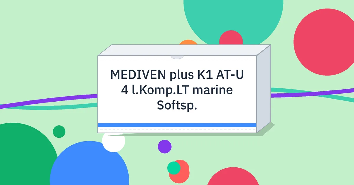 Symbolbild: Packung mit der Aufschrift MEDIVEN plus K1 AT-U 4 l.Komp.LT marine Softsp. (PZN 15032661) – Verfügbarkeit und Bezug in Apotheken in Frankfurt am Main