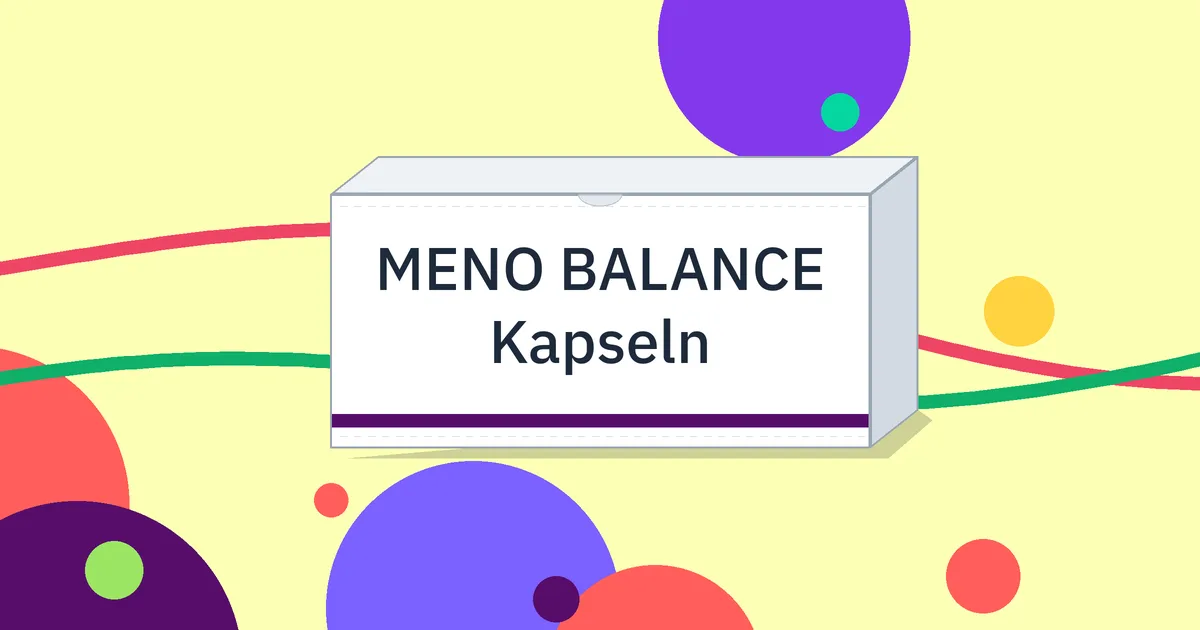 Symbolbild: Packung mit der Aufschrift MENO BALANCE Kapseln (PZN 16769636) – Verfügbarkeit und Bezug in Apotheken in Frankfurt am Main