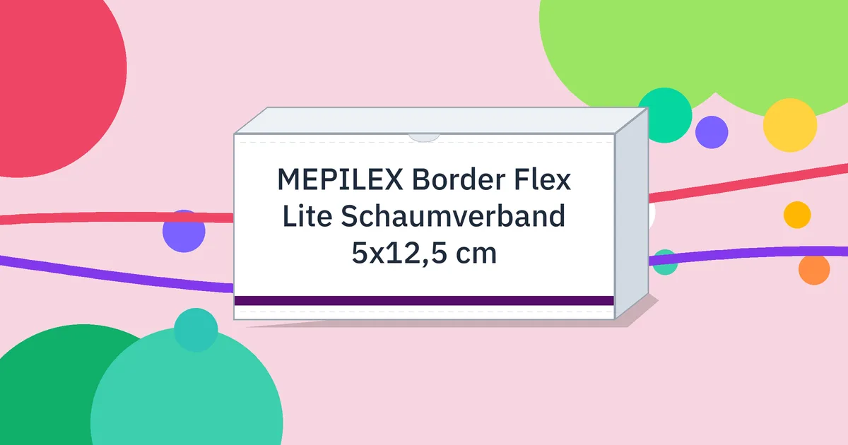 Symbolbild: Packung mit der Aufschrift MEPILEX Border Flex Lite Schaumverband 5x12,5 cm (PZN 18719281) – Verfügbarkeit und Bezug in Apotheken in Frankfurt am Main