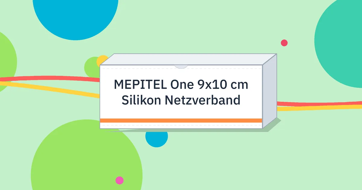 Symbolbild: Packung mit der Aufschrift MEPITEL One 9x10 cm Silikon Netzverband (PZN 14333107) – Verfügbarkeit und Bezug in Apotheken in Frankfurt am Main