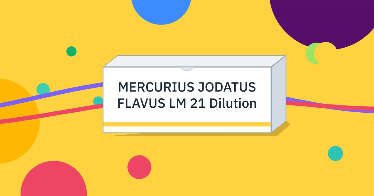Symbolbild: Packung mit der Aufschrift MERCURIUS JODATUS FLAVUS LM 21 Dilution (PZN 12951893) – Verfügbarkeit und Bezug in Apotheken in Frankfurt am Main