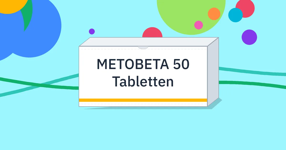 Symbolbild: Packung mit der Aufschrift METOBETA 50 Tabletten (PZN 04801872) – Verfügbarkeit und Bezug in Apotheken in Frankfurt am Main