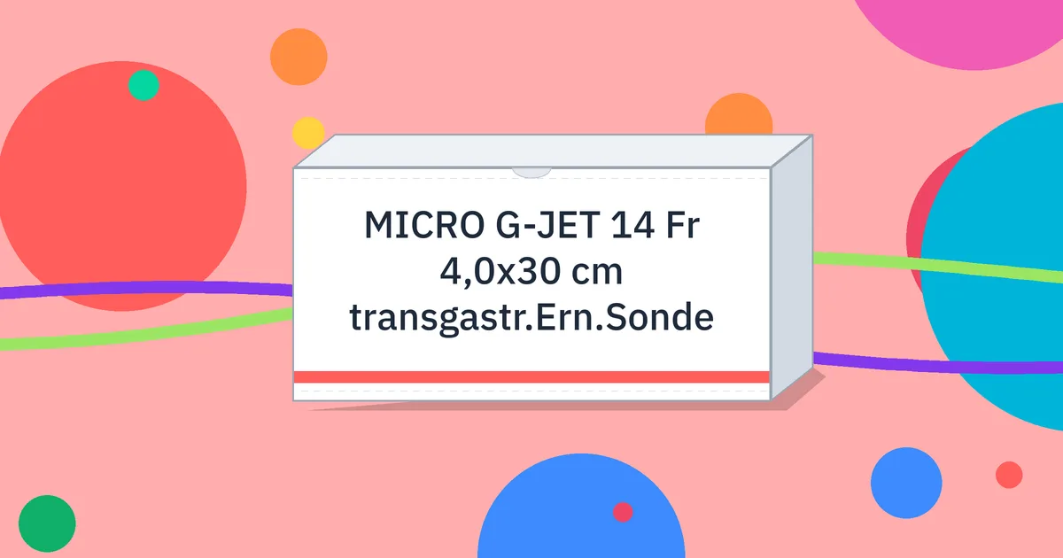 Symbolbild: Packung mit der Aufschrift MICRO G-JET 14 Fr 4,0x30 cm transgastr.Ern.Sonde (PZN 17818791) – Verfügbarkeit und Bezug in Apotheken in Frankfurt am Main