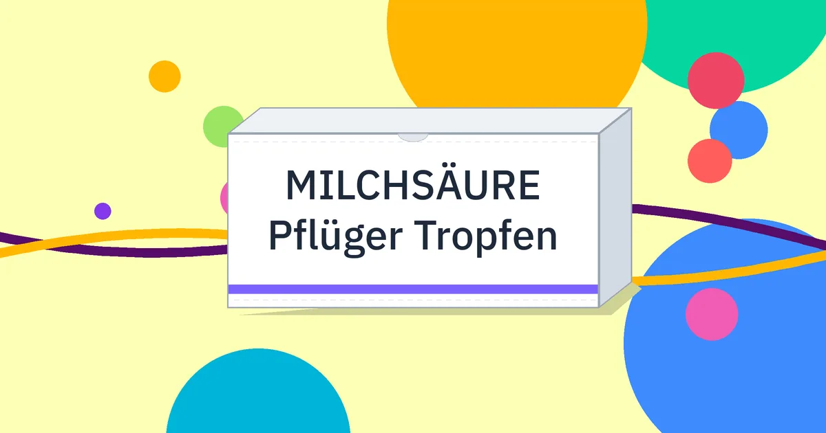 Symbolbild: Packung mit der Aufschrift MILCHSÄURE Pflüger Tropfen (PZN 01222398) – Verfügbarkeit und Bezug in Apotheken in Frankfurt am Main