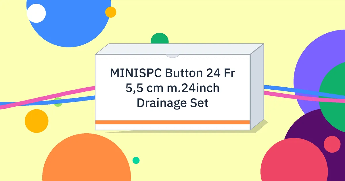 Symbolbild: Packung mit der Aufschrift MINISPC Button 24 Fr 5,5 cm m.24inch Drainage Set (PZN 20822595) – Verfügbarkeit und Bezug in Apotheken in Frankfurt am Main