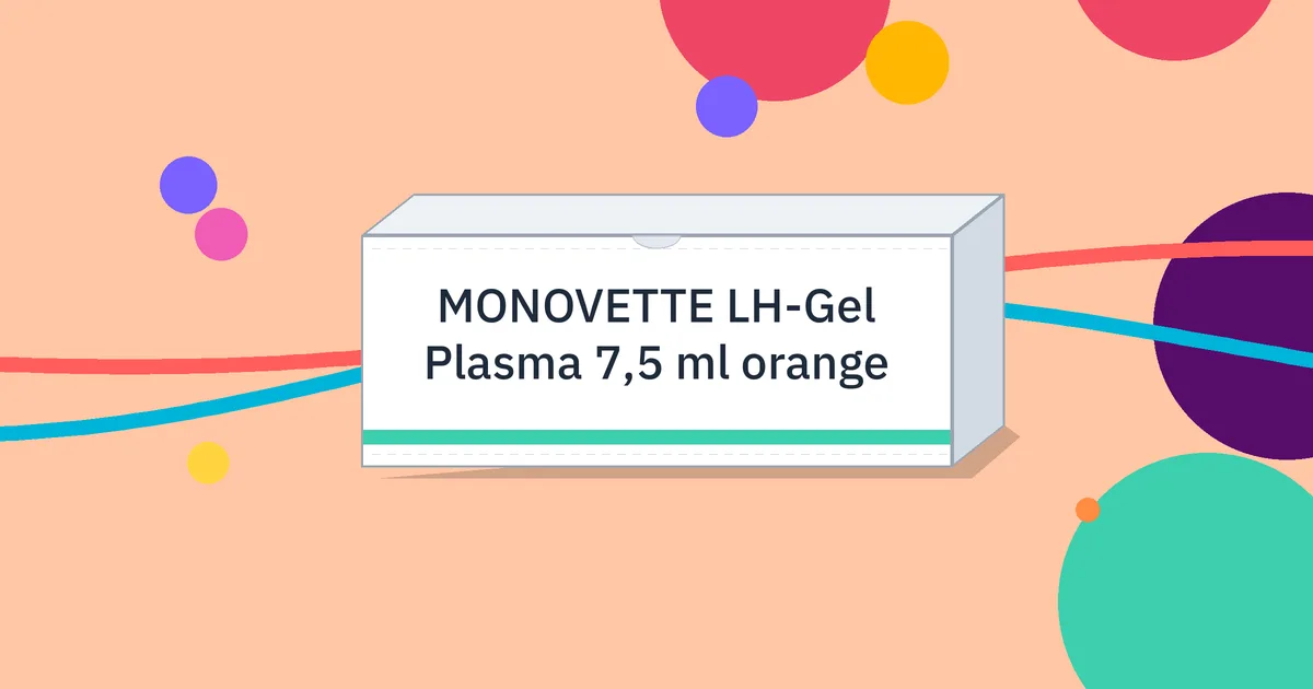 Symbolbild: Packung mit der Aufschrift MONOVETTE LH-Gel Plasma 7,5 ml orange (PZN 09691046) – Verfügbarkeit und Bezug in Apotheken in Frankfurt am Main