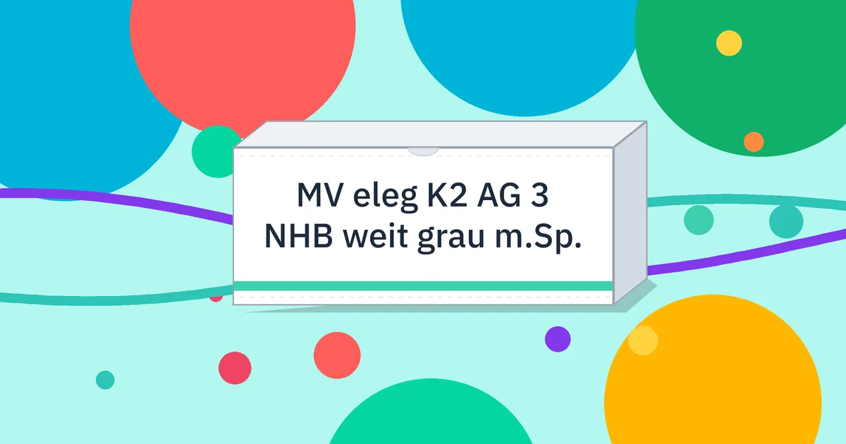 Symbolbild: Packung mit der Aufschrift MV eleg K2 AG 3 NHB weit grau m.Sp. (PZN 18928530) – Verfügbarkeit und Bezug in Apotheken in Frankfurt am Main