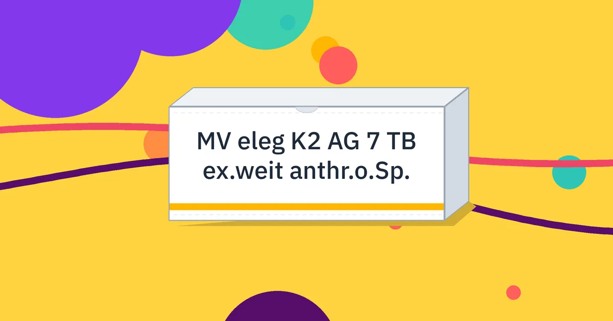 Symbolbild: Packung mit der Aufschrift MV eleg K2 AG 7 TB ex.weit anthr.o.Sp. (PZN 09877414) – Verfügbarkeit und Bezug in Apotheken in Frankfurt am Main
