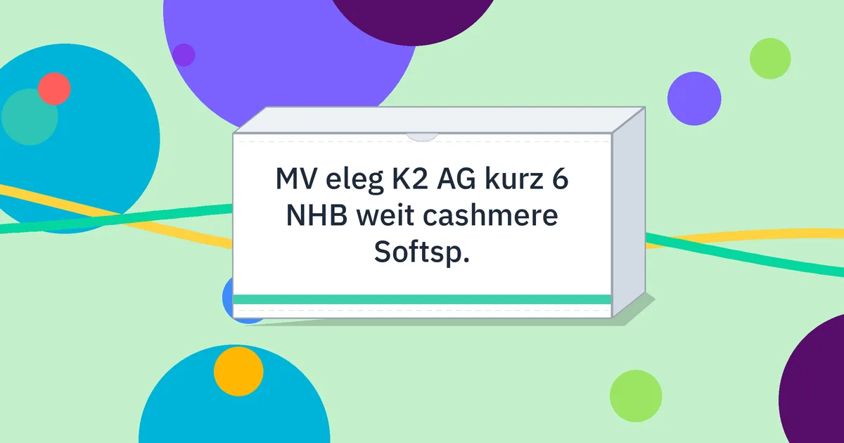 Symbolbild: Packung mit der Aufschrift MV eleg K2 AG kurz 6 NHB weit cashmere Softsp. (PZN 15714308) – Verfügbarkeit und Bezug in Apotheken in Frankfurt am Main
