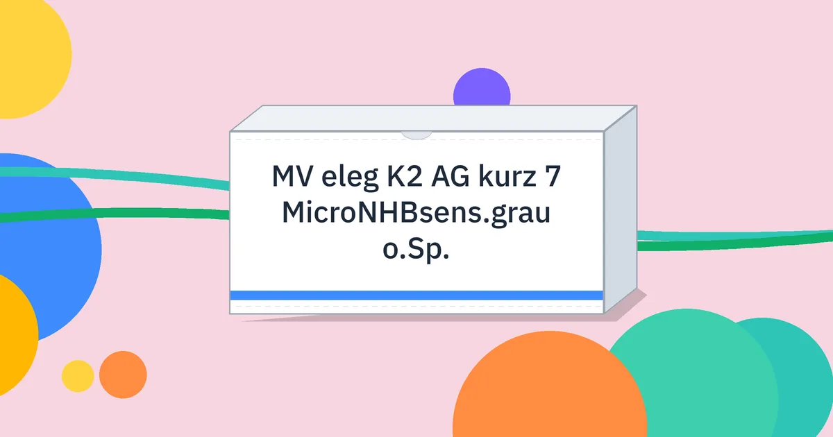 Symbolbild: Packung mit der Aufschrift MV eleg K2 AG kurz 7 MicroNHBsens.grau o.Sp. (PZN 18926778) – Verfügbarkeit und Bezug in Apotheken in Frankfurt am Main