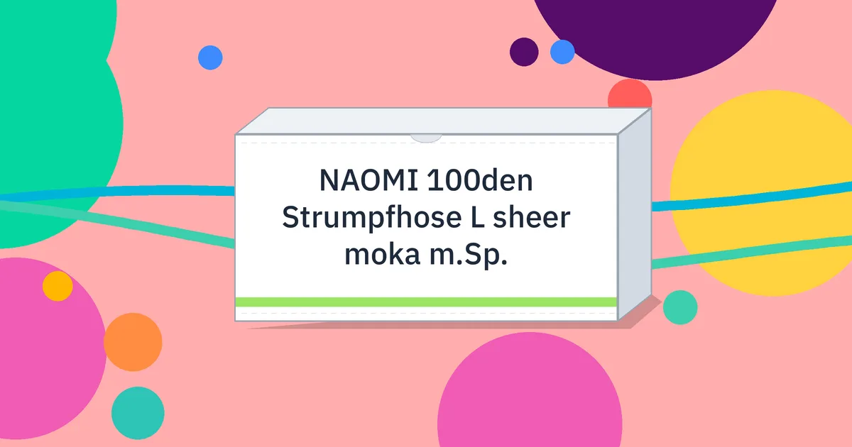 Symbolbild: Packung mit der Aufschrift NAOMI 100den Strumpfhose L sheer moka m.Sp. (PZN 16177255) – Verfügbarkeit und Bezug in Apotheken in Frankfurt am Main