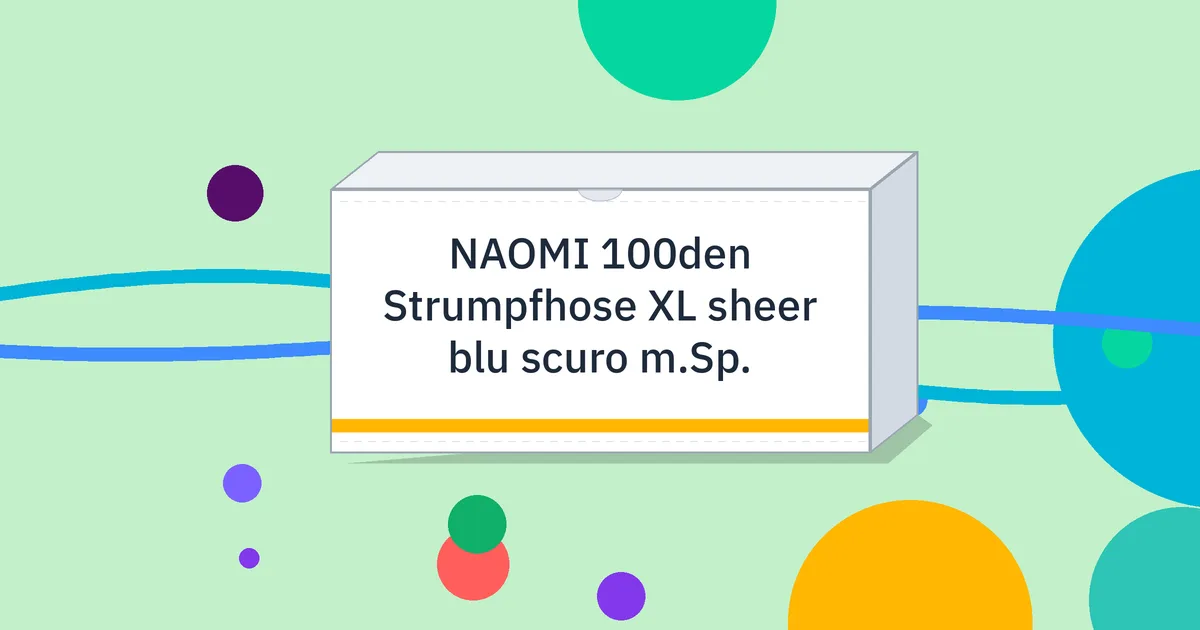 Symbolbild: Packung mit der Aufschrift NAOMI 100den Strumpfhose XL sheer blu scuro m.Sp. (PZN 16177195) – Verfügbarkeit und Bezug in Apotheken in Frankfurt am Main