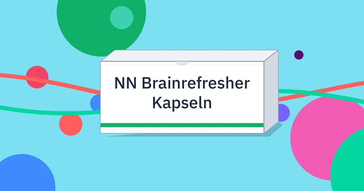 Symbolbild: Packung mit der Aufschrift NN Brainrefresher Kapseln (PZN 18240360) – Verfügbarkeit und Bezug in Apotheken in Frankfurt am Main