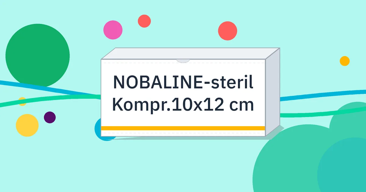 Symbolbild: Packung mit der Aufschrift NOBALINE-steril Kompr.10x12 cm (PZN 16029023) – Verfügbarkeit und Bezug in Apotheken in Frankfurt am Main