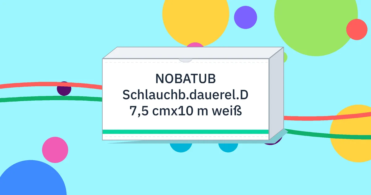 Symbolbild: Packung mit der Aufschrift NOBATUB Schlauchb.dauerel.D 7,5 cmx10 m weiß (PZN 07094145) – Verfügbarkeit und Bezug in Apotheken in Frankfurt am Main